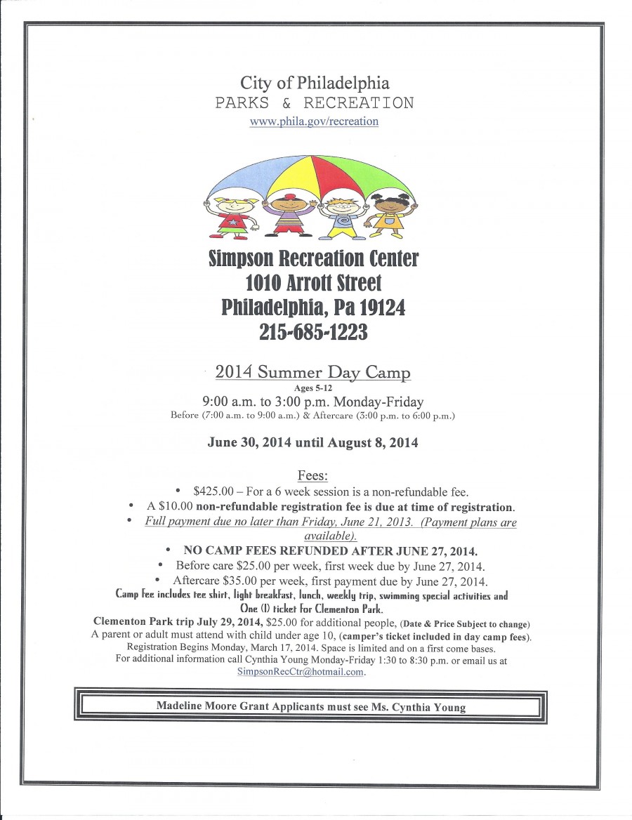 Simpson Recreation Center Activities – Frankford Gazette